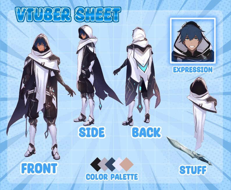 Custom Character Reference Sheet for Your Avatar Vtuber Reference Sheet ...