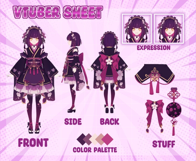 Custom Character Reference Sheet for Your Avatar Vtuber Reference Sheet ...