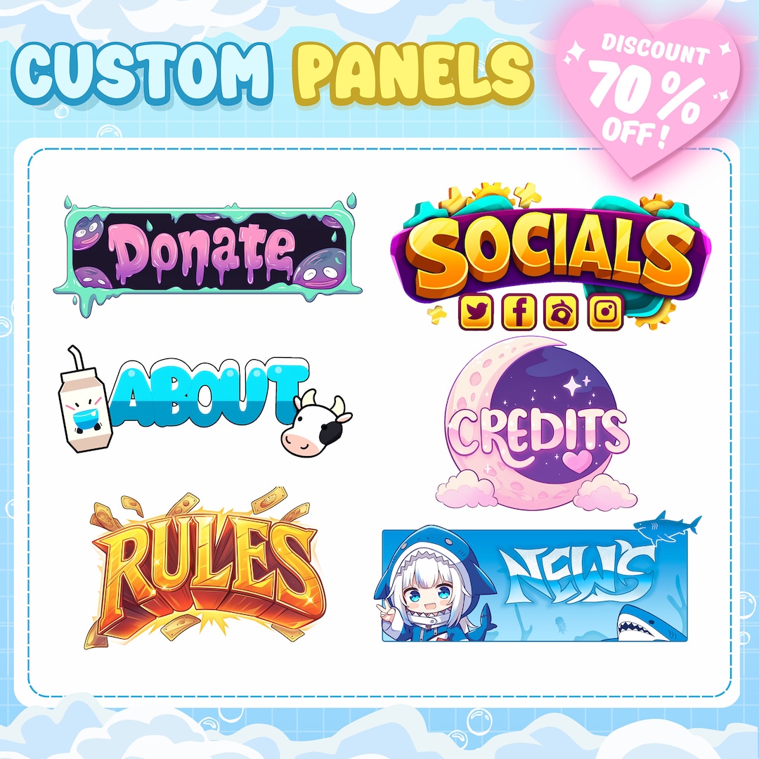 Custom Twitch Panels Info for Your Stream | Chibi Panels, Anime Panels ...