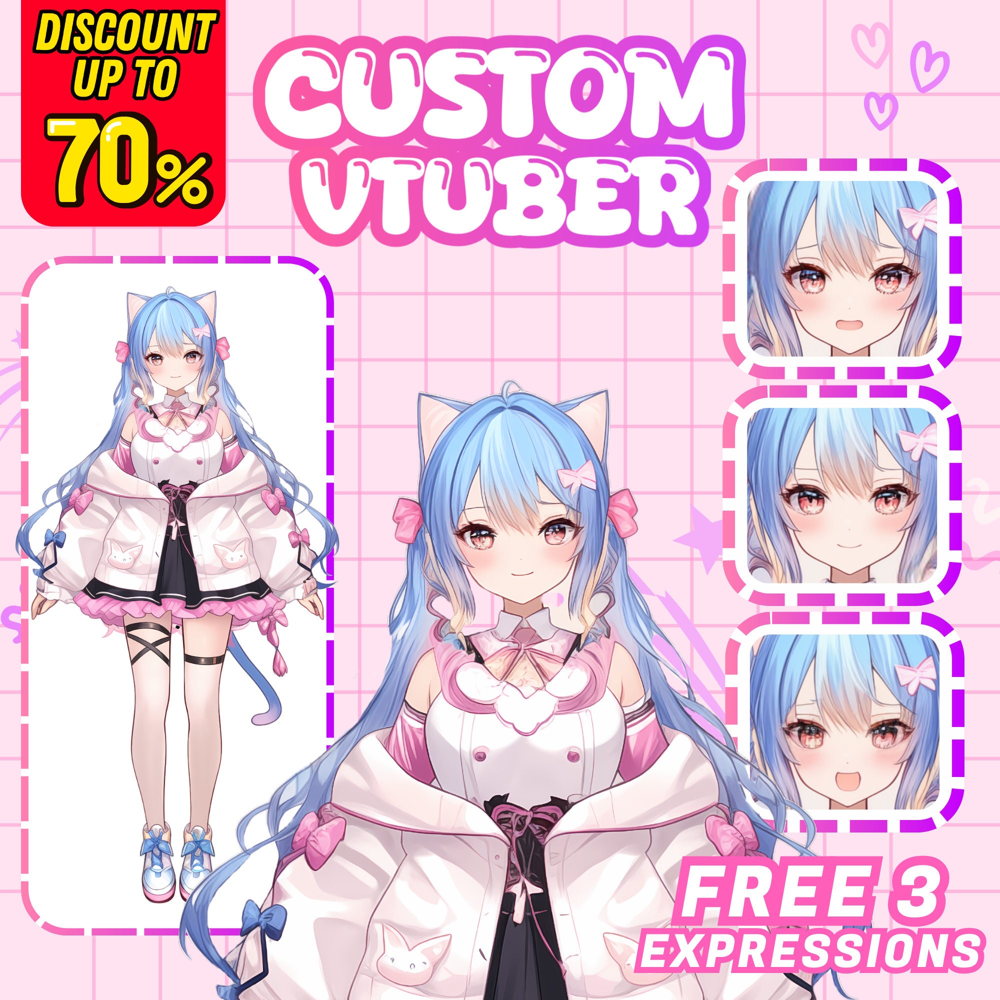 CUSTOM LIVE2D VTUBER MODEL Vtuber Design, Vtuber Model, Vtuber Asset ...
