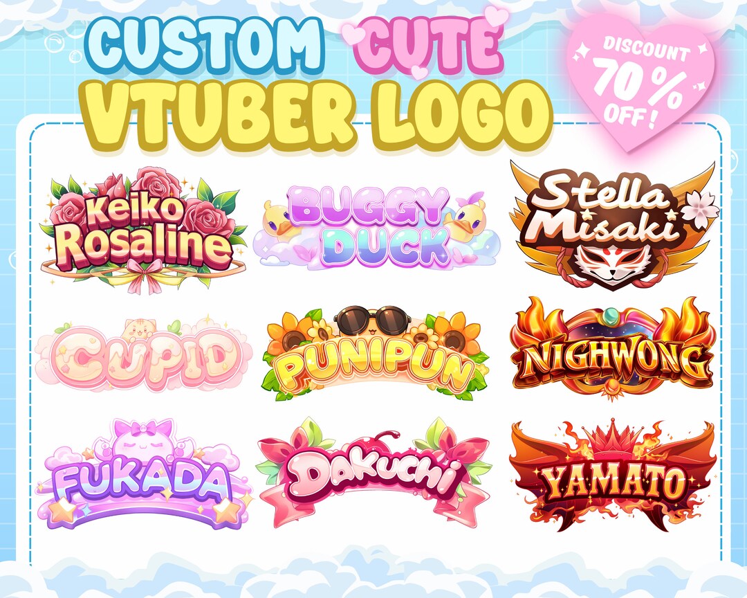 Custom Vtuber Logo Kawaii, Youtube That Perfectly Represents Your ...