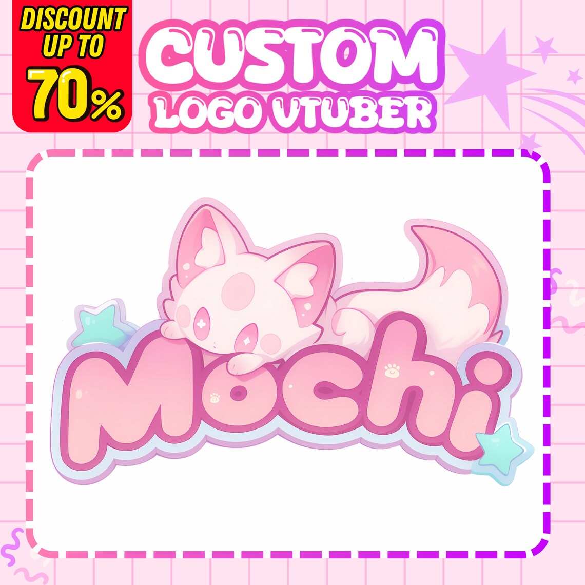 Custom Vtuber Logo Kawaii, Cute and Animated for Stream Twitch, Youtube ...
