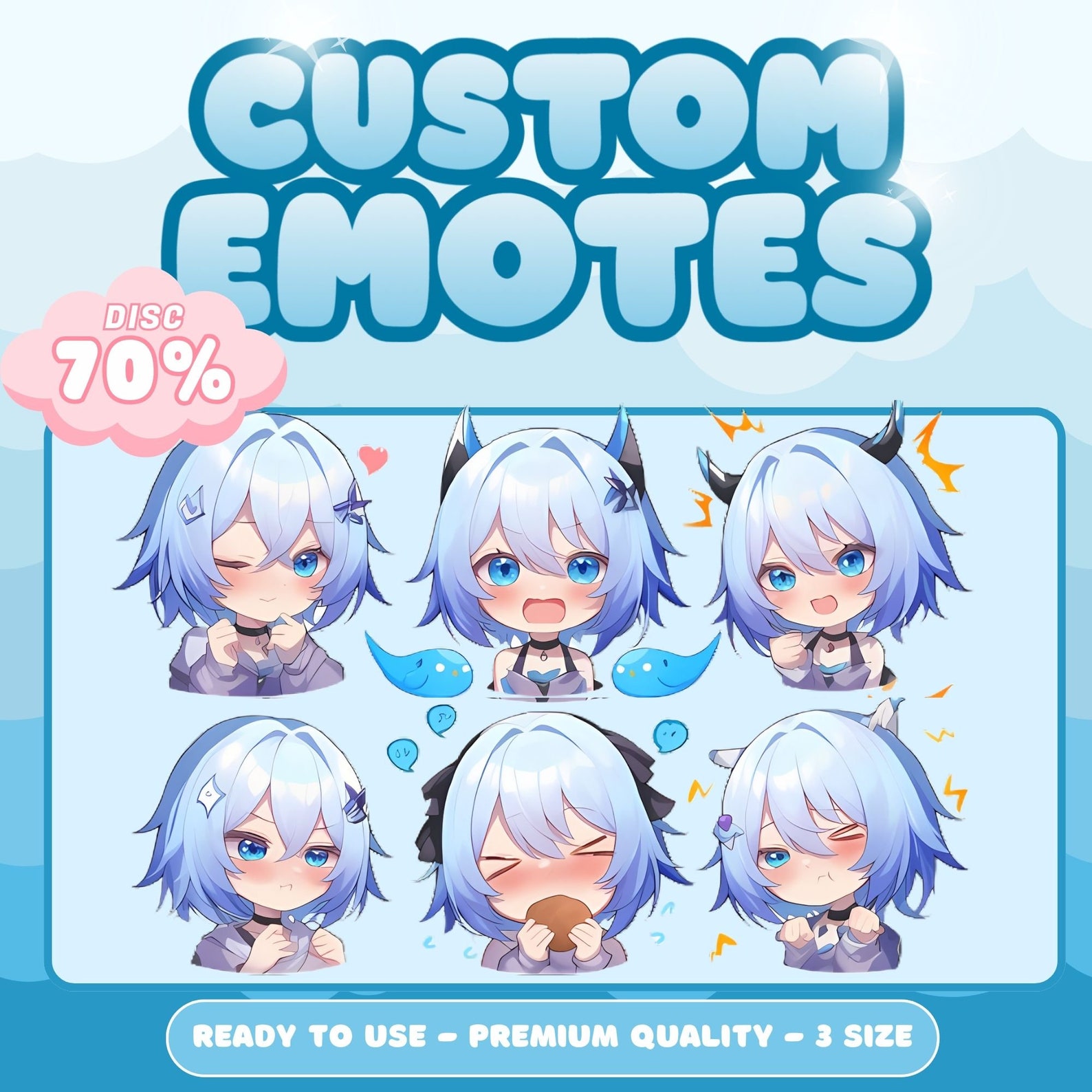 Custom Premium Twitch Emotes Cute Chibi Anime Style Twitch Emotes ...