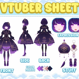 Custom Character Reference Sheet for Your Avatar | Vtuber Reference ...