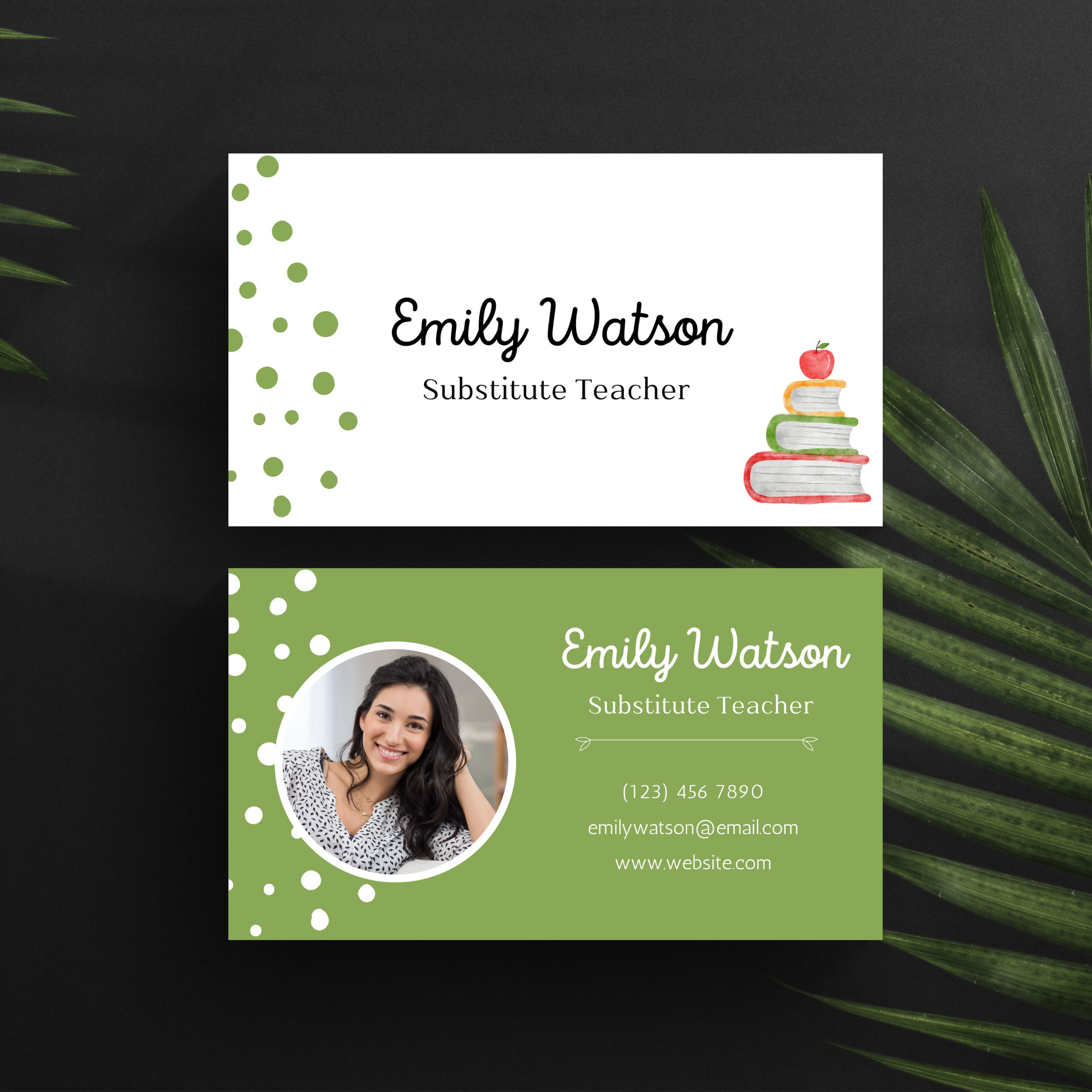 Substitute Teacher Business Card Template: Canva Design (digital ...