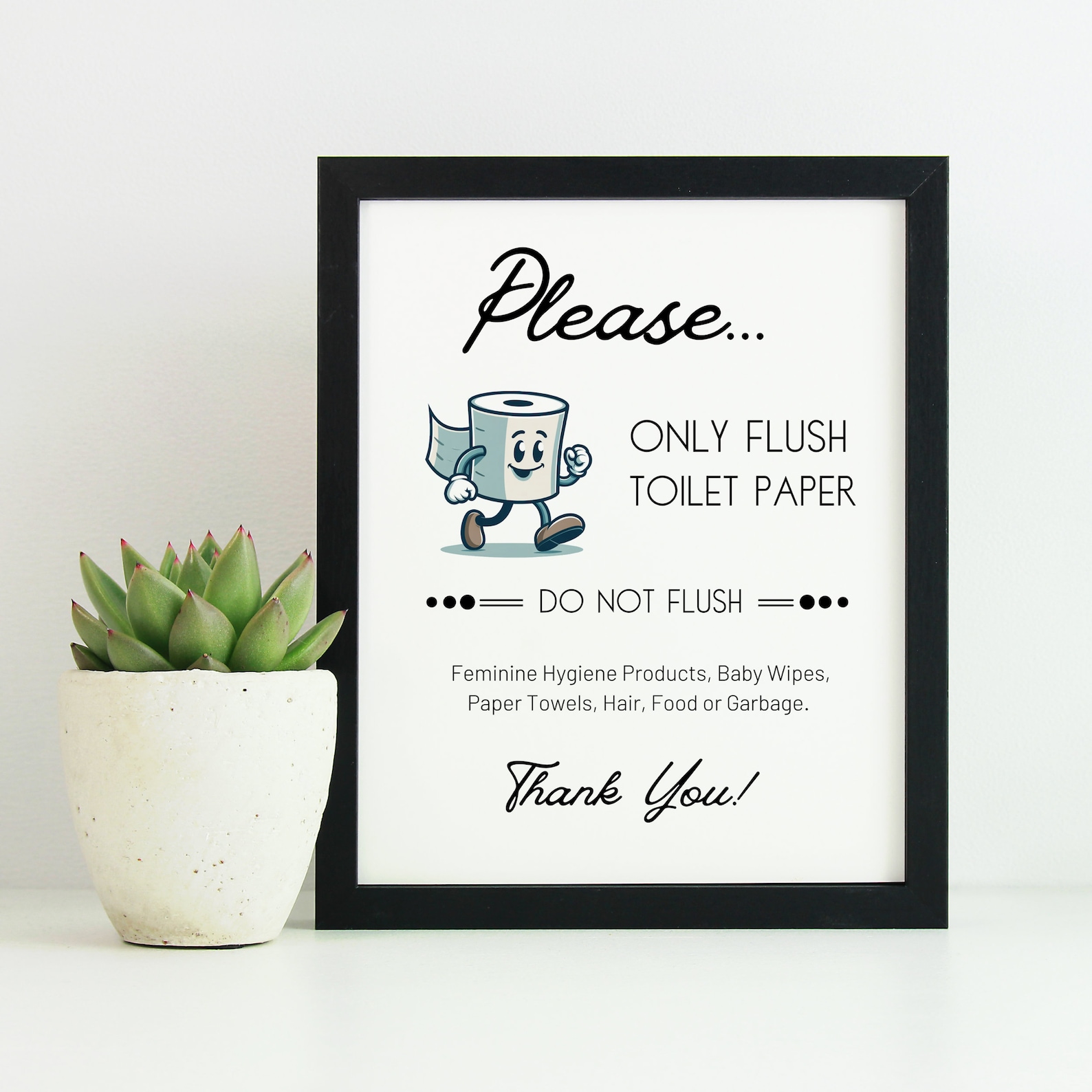 Retro Airbnb Bathroom Printable Sign for Flushing Only Toilet Paper ...