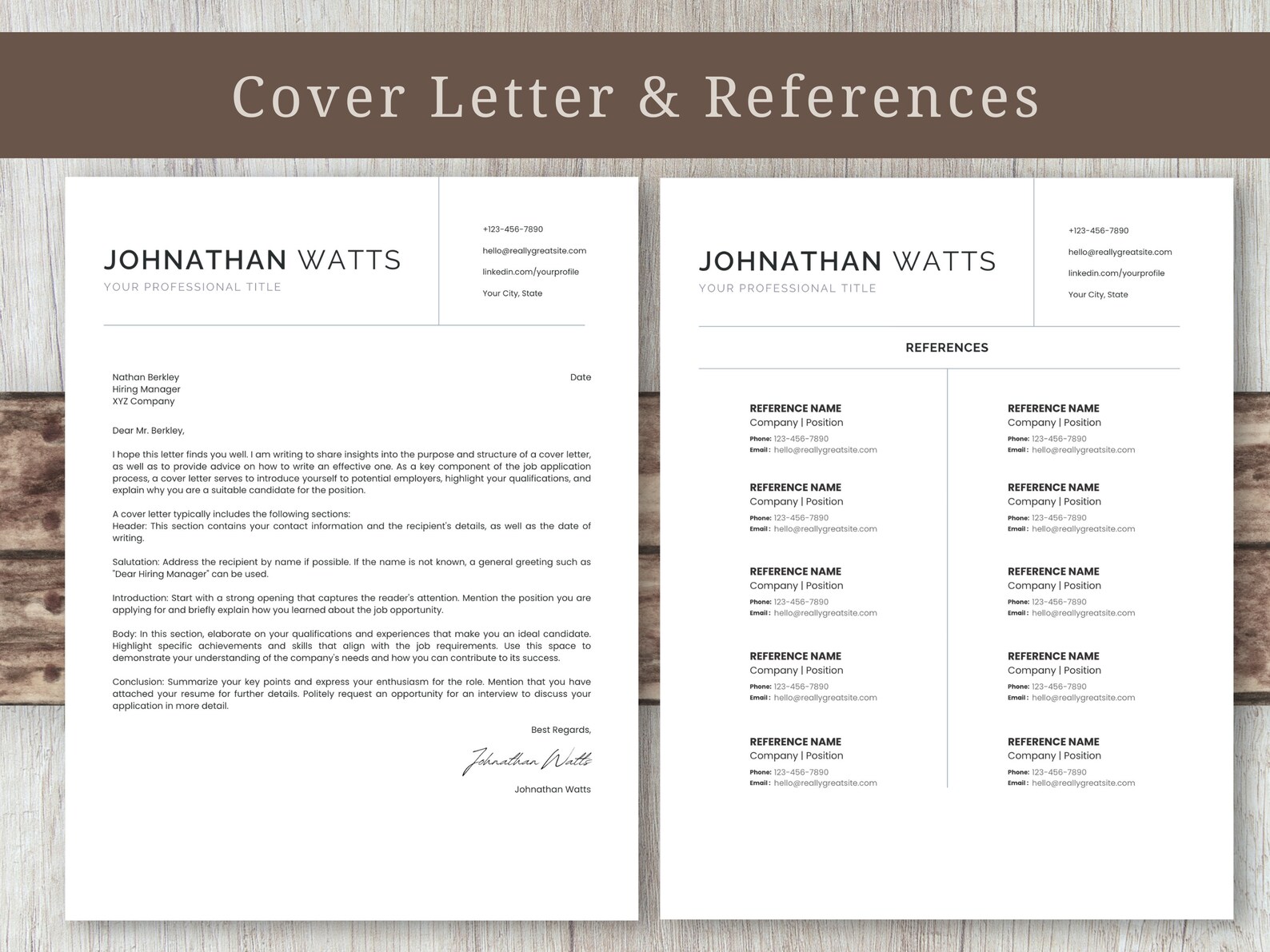 Modern Executive Resume Template for MS Word, Canva, Elegant and Modern ...