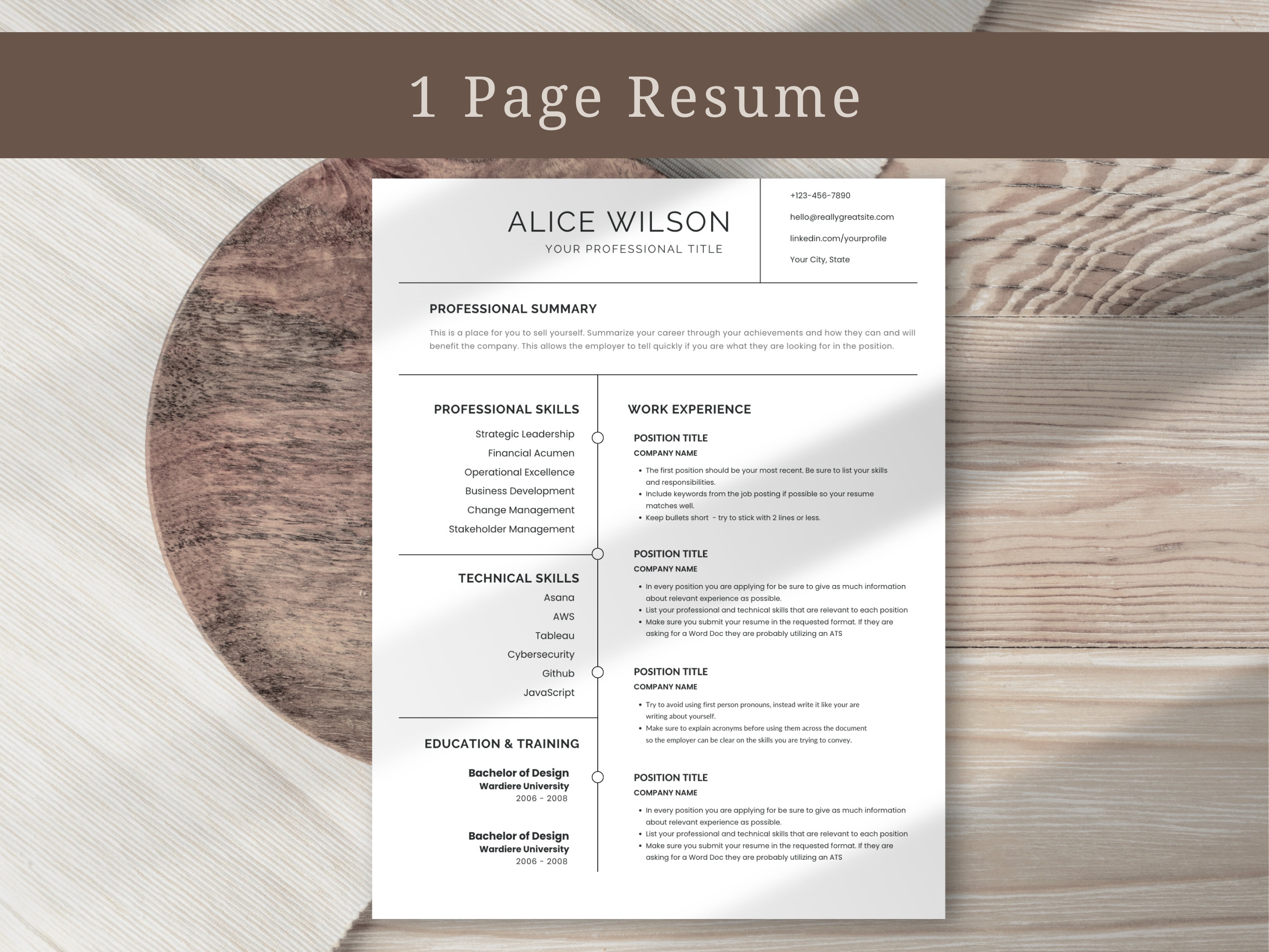Professional Executive Resume Template for MS Word, Canva, Elegant and ...