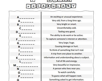 Letter Clue Quizzes 3rd Grade Vocabulary. Answers Included. - Etsy