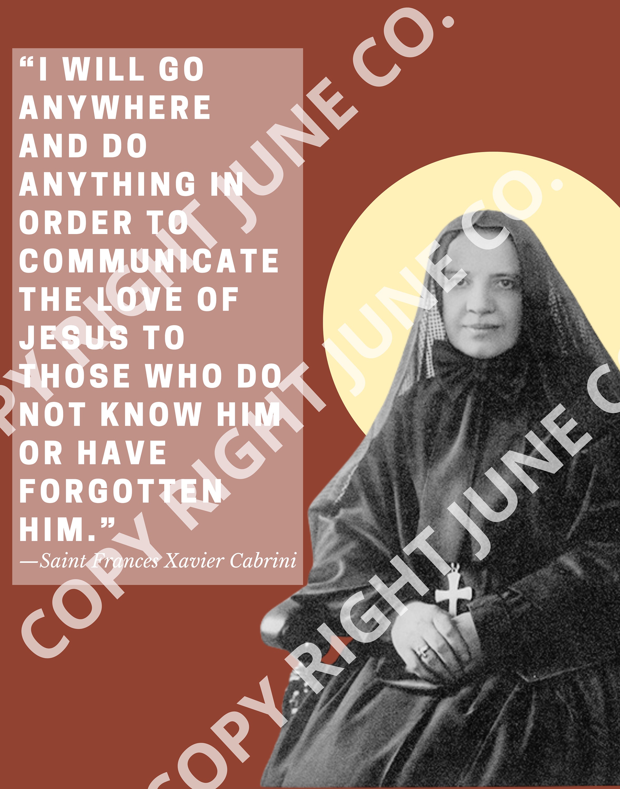 Saint Frances Xavier Cabrini Poster - Etsy