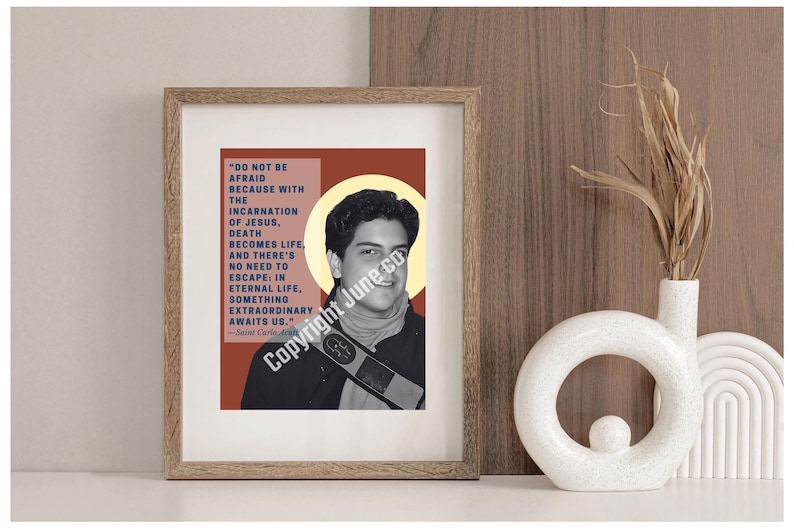 Saint Carlo Acutis Poster Black & White - Etsy Australia