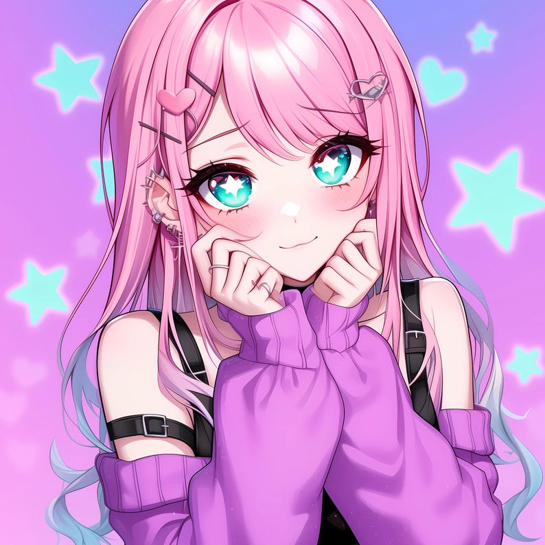 Cute Anime Profile Picture | Custom PFP PNG for Vtuber, Discord ...