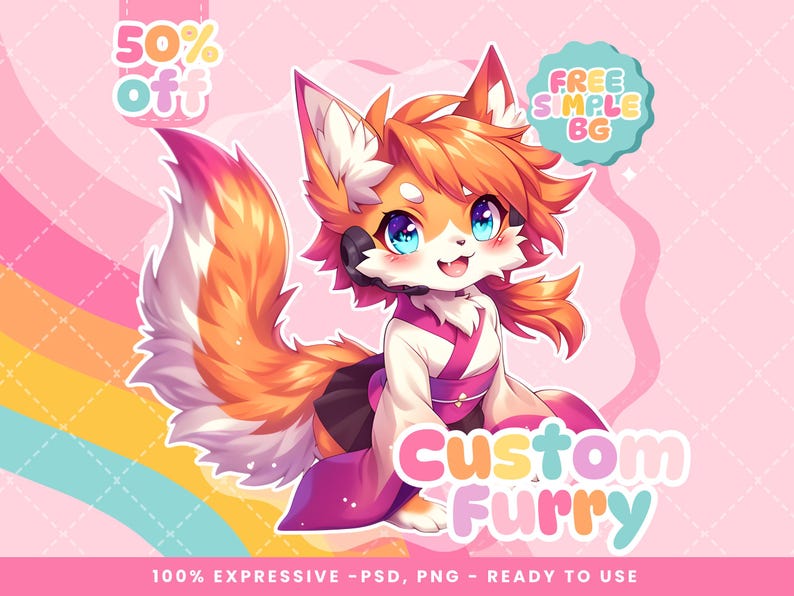 Custom Furry Art Banner Illustration Commission Anthropomorphic ...
