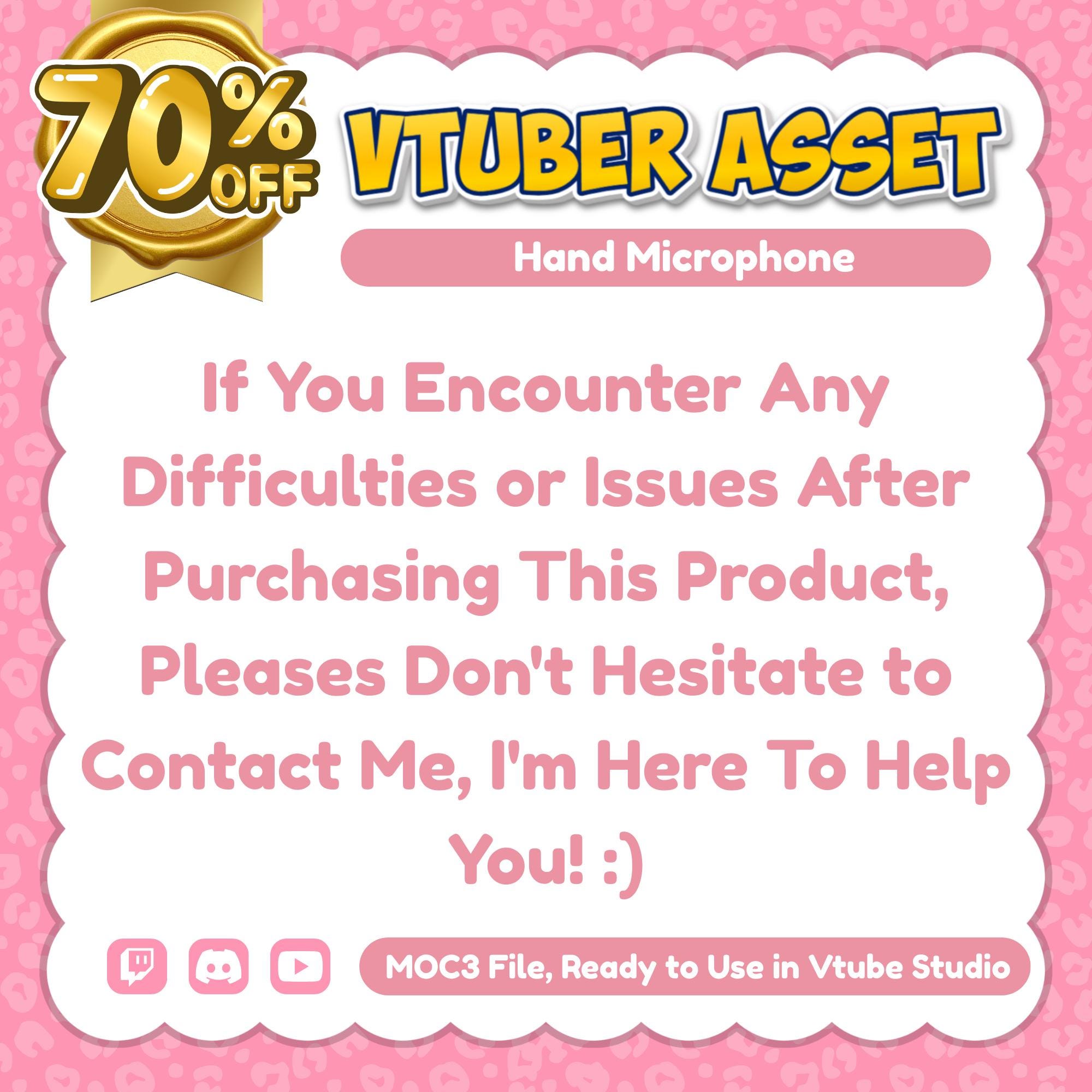 Vtuber Microphone Hand Asset Anime Prop for Vtuber Instant Download ...