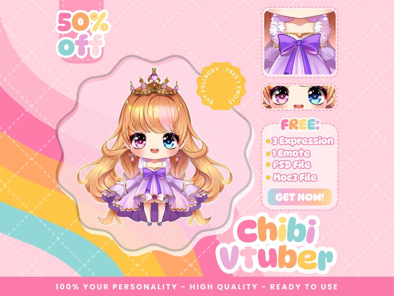 Custom Chibi Vtuber – Cute Vtuber Model Commission, 2D/PNG Avatar Art ...