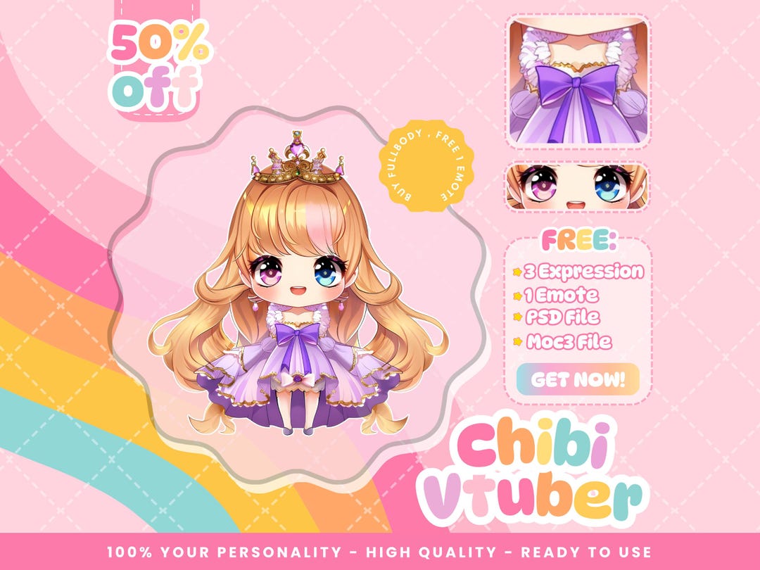 Chibi Vtuber Art | Custom Character Illustration | Cute Stream Asset - Etsy
