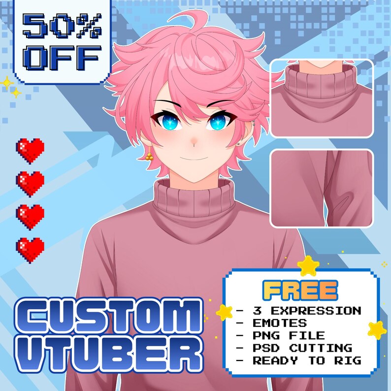 Custom Vtuber Live2d Model Commission for Streaming, Anime Avatar Ready ...