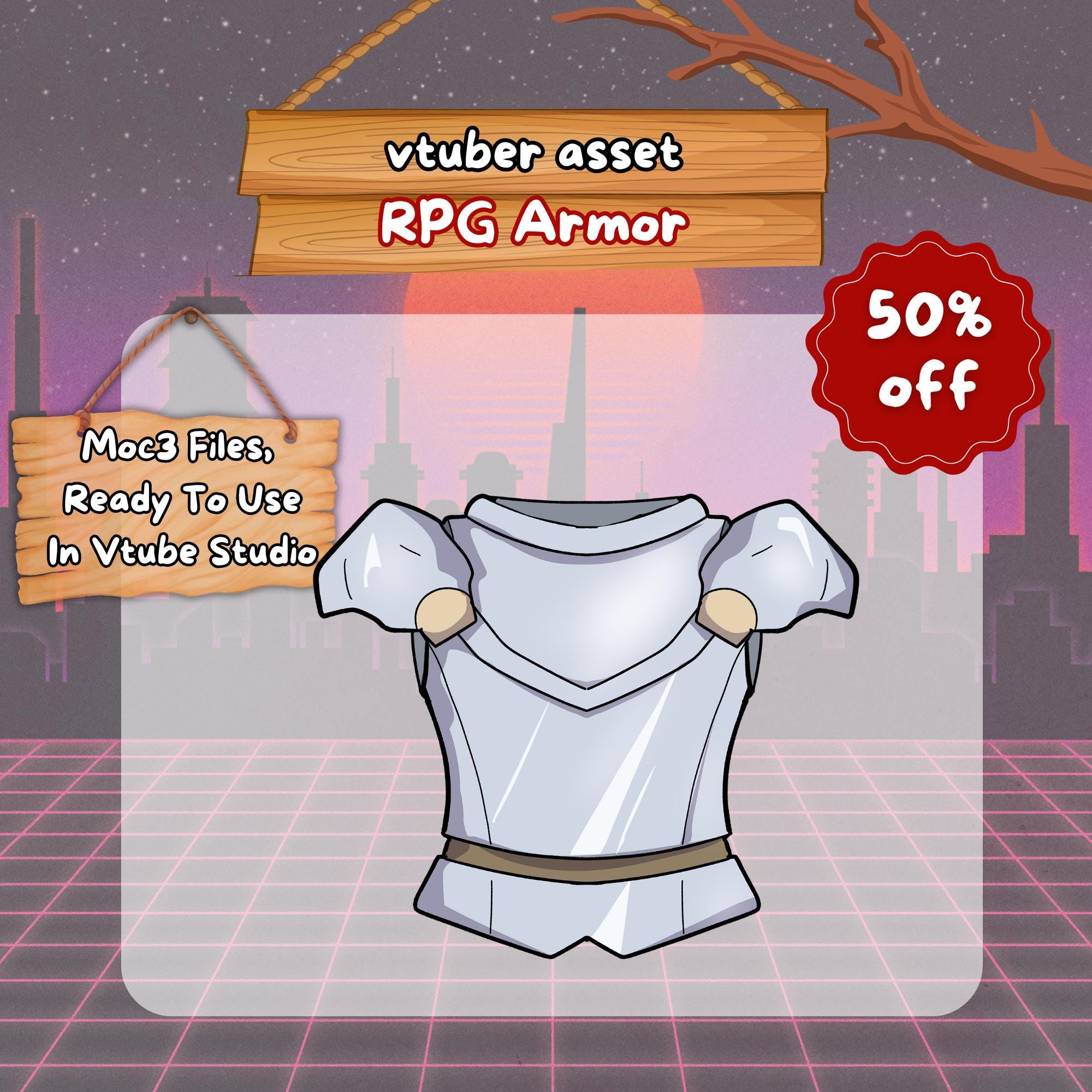 Vtuber Asset | Rigged RPG Armor or RPG Cartoon, Premade Assets, Hat ...