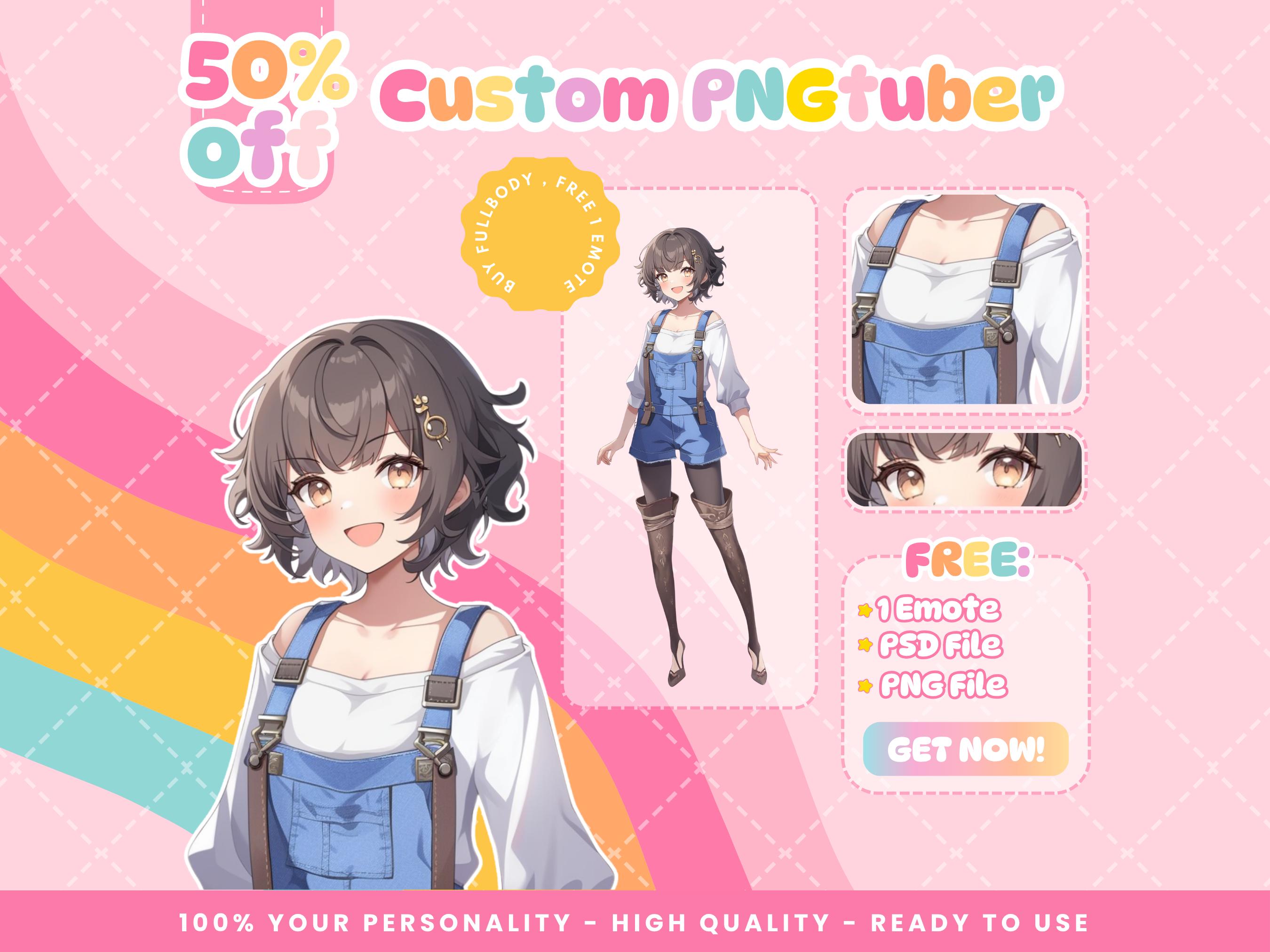 Anime Style Pngtuber | Custom Avatar Illustration | Personalized ...