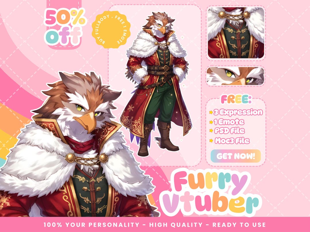 Furry Vtuber Commission – Custom 2D Furry Avatar, Vtuber Model Art for ...
