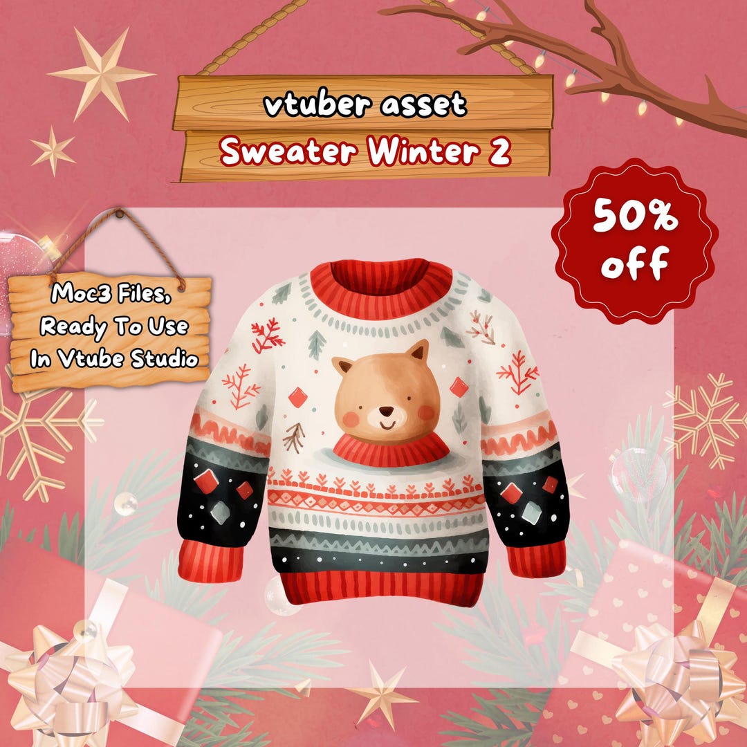 Vtuber Asset Rigged Sweater Winter 2 or Sweater Snow, Premade Assets ...