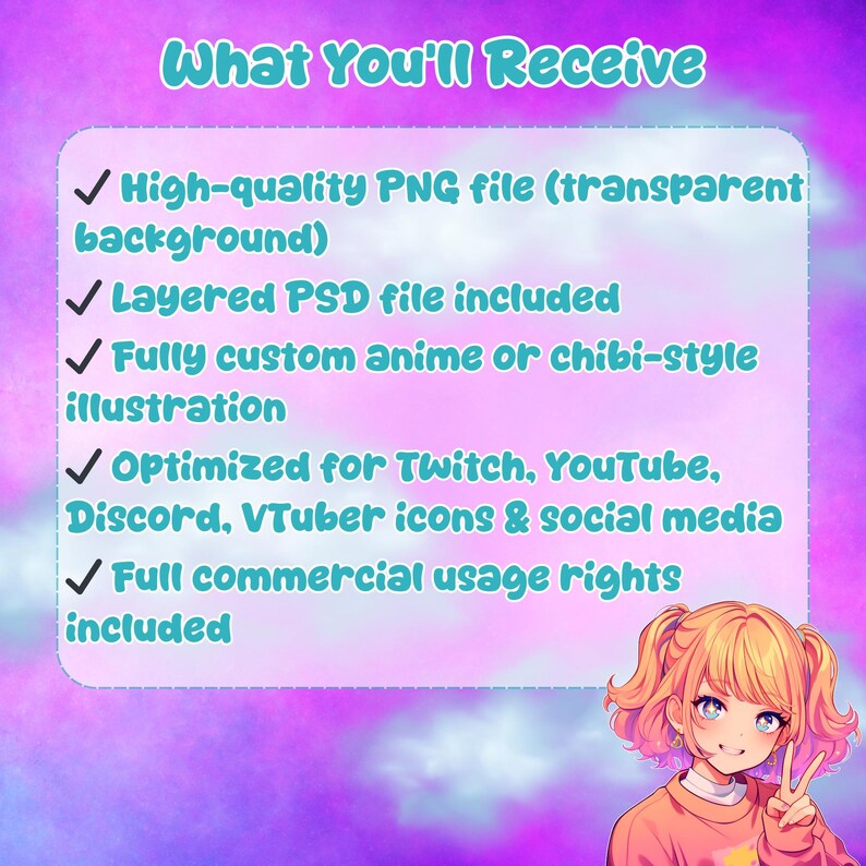 Custom Pfp Anime Avatar for Streamer Pfp Commission for Online Branding ...