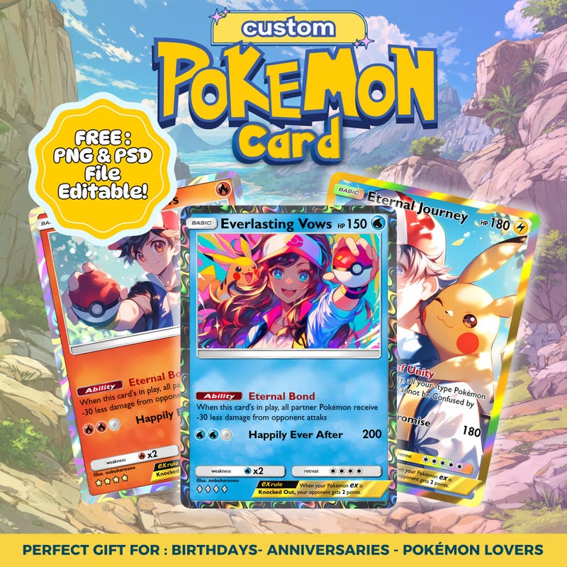 Custom.pokemon Cards - Etsy