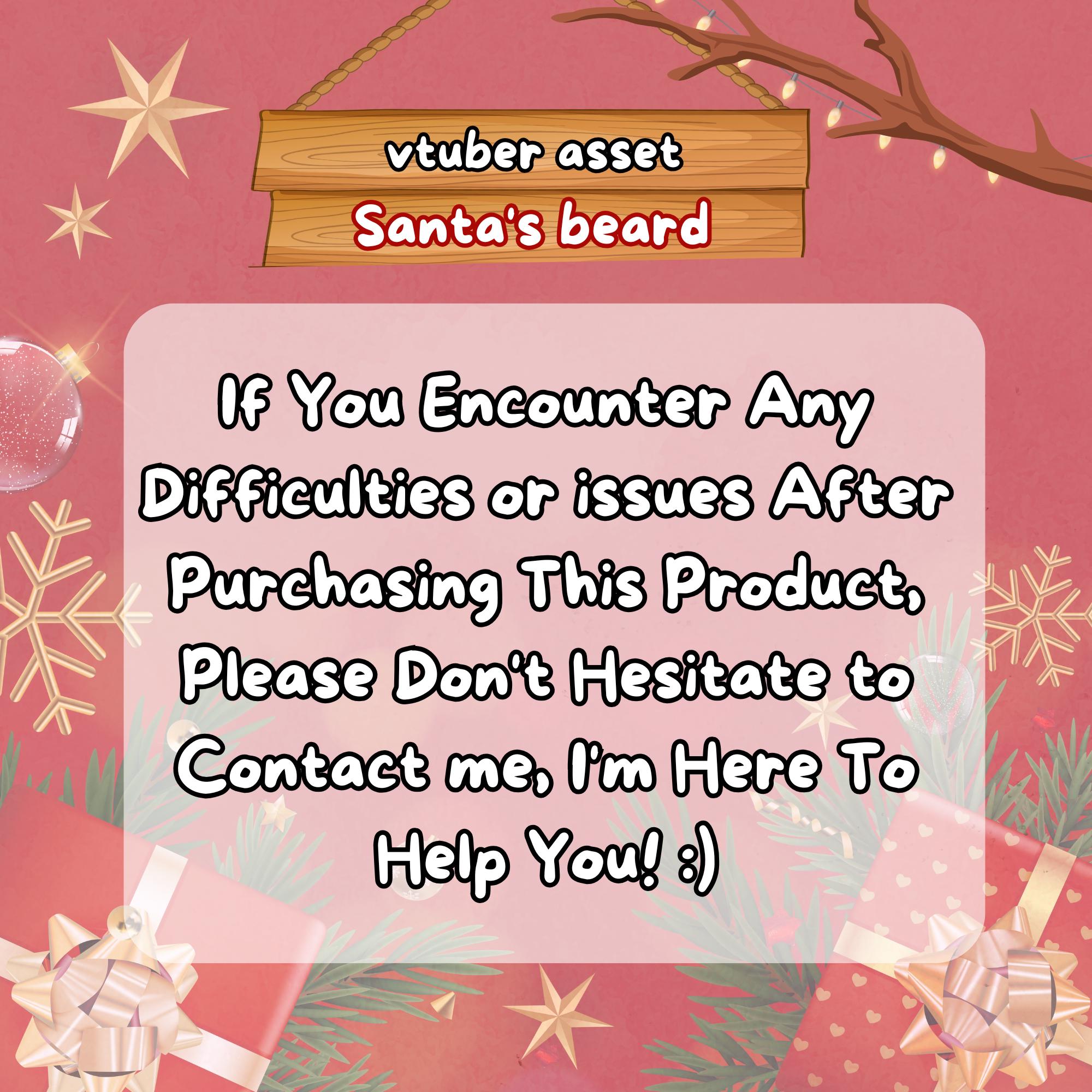 Vtuber Asset Rigged Santa Beard Hat or Christmas Hat, Premade Assets ...