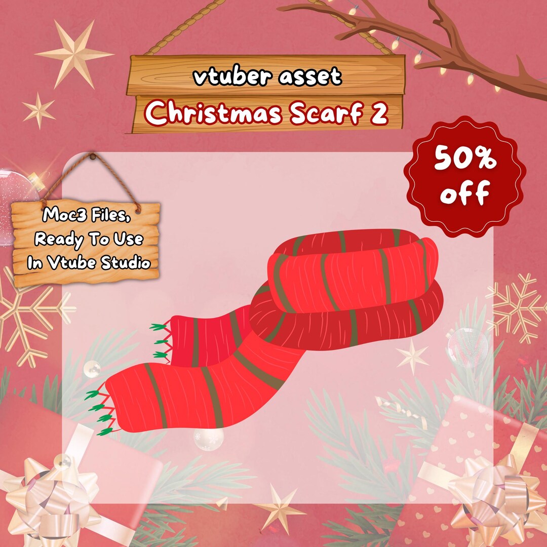 Vtuber Asset Rigged Christmast Scarf or Santa Scarf, Premade Assets ...