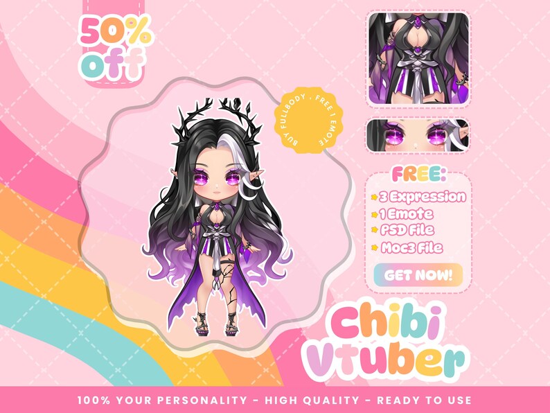 Custom Chibi Vtuber Model Commission Streaming Anime Avatar Including ...