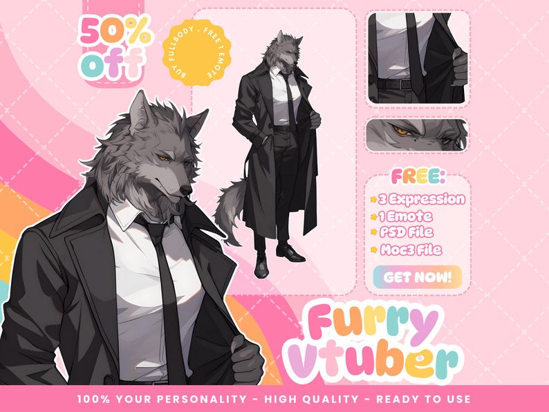 Furry Vtuber Model Commission for Streaming, Anthropomorphic Anime ...