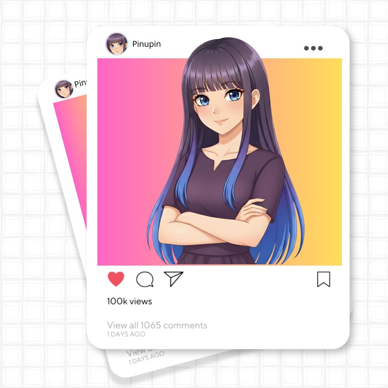 Valentine Gift Anime Art | Custom Anime PFP | Fursona Roblox Avatar ...