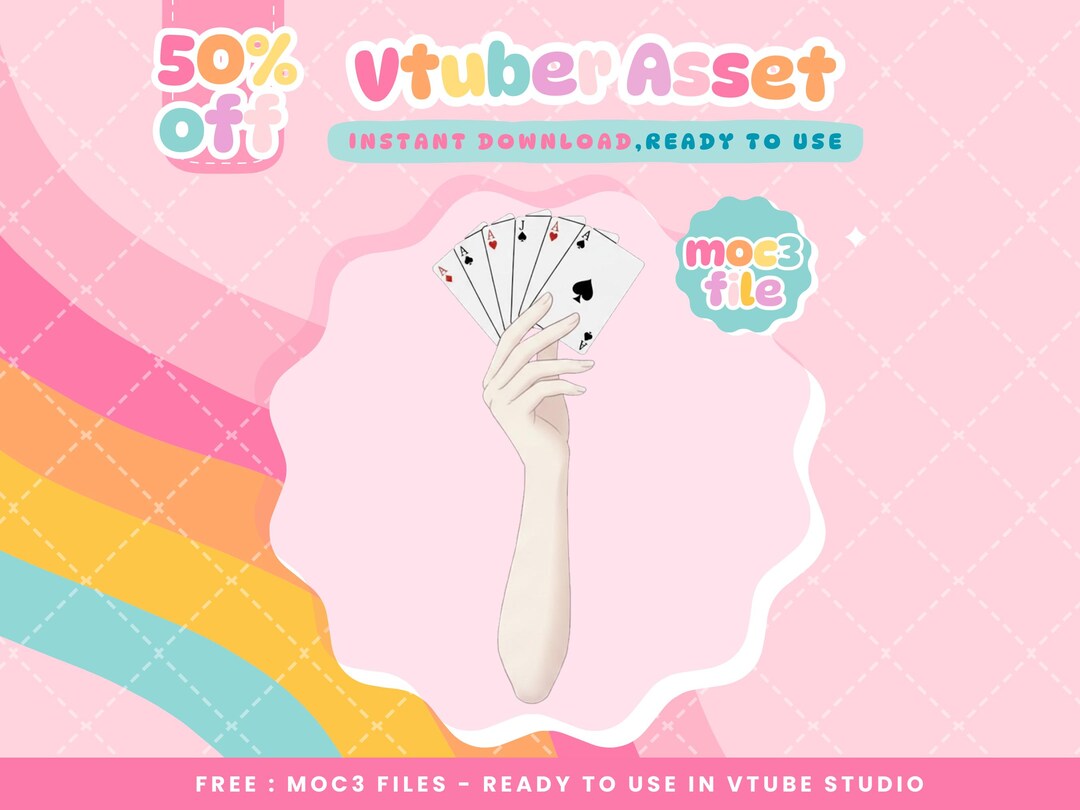 Vtuber Props Bundle | Stream Hand Poker Set | Instant Digital Assets - Etsy