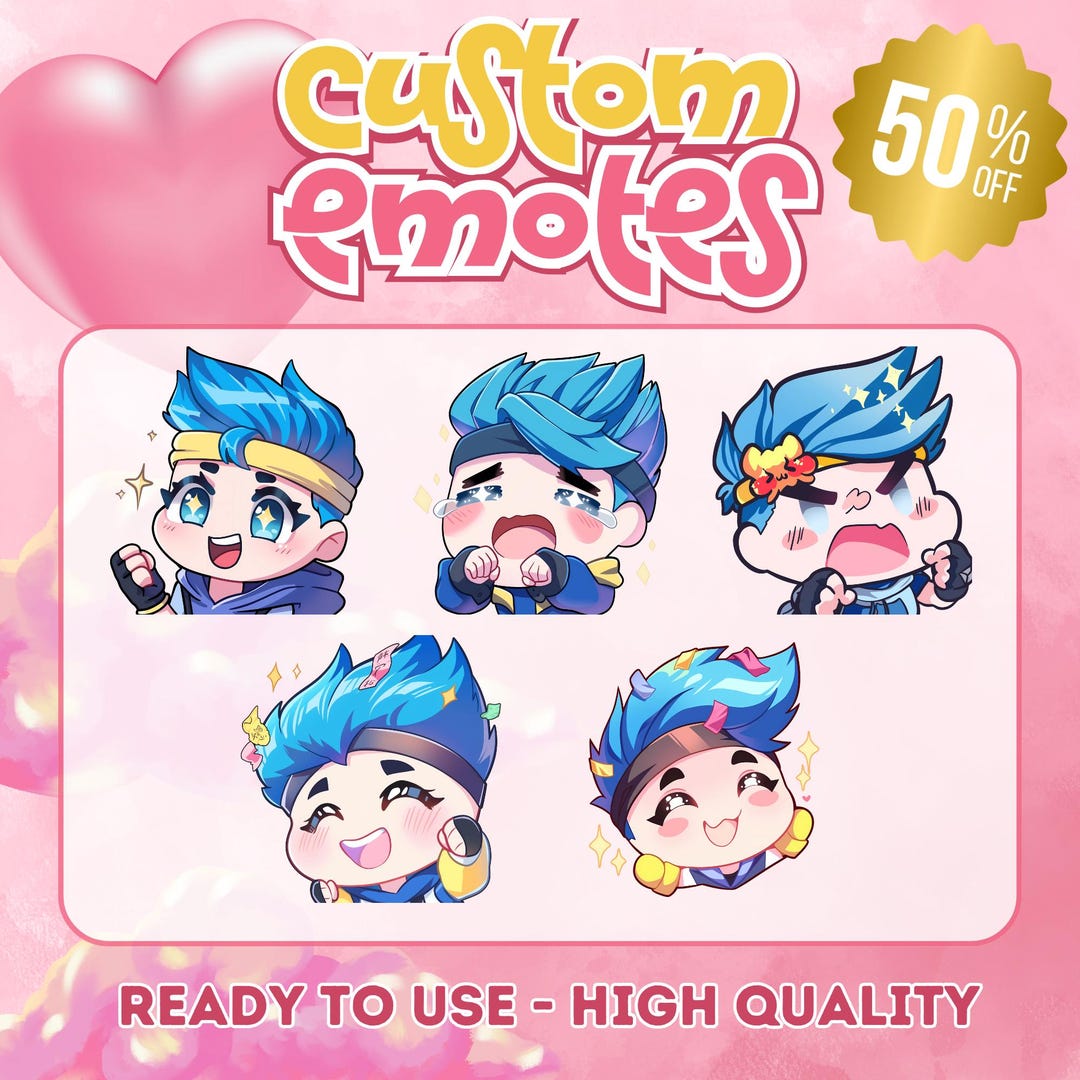 Custom Emotes or Kick Emotes | Animated Emotes | Chibi Anime Style ...