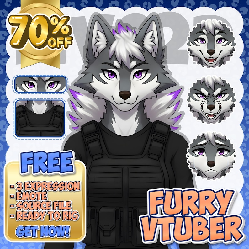 Custom Live2d Vtuber Furry Model Anime Avatar for Streamer Vtuber ...