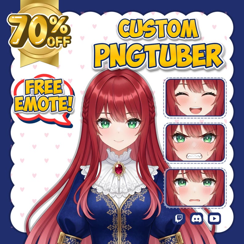 Anime Pngtuber | Custom Vtuber Avatar Commission | Streaming Character ...