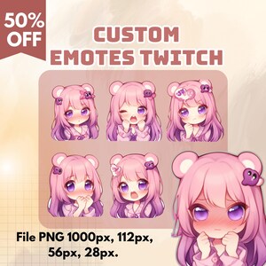 Custom Kick Emote or Twitch Emotes and Animated Emotes, Vtuber Cute ...