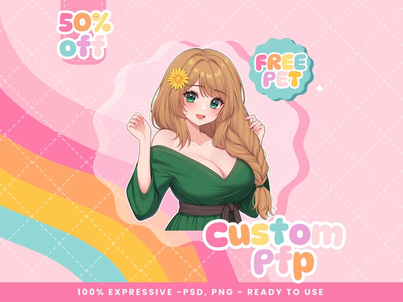 Custom PFP Anime Illustration Commission Digital Profile Artwork ...