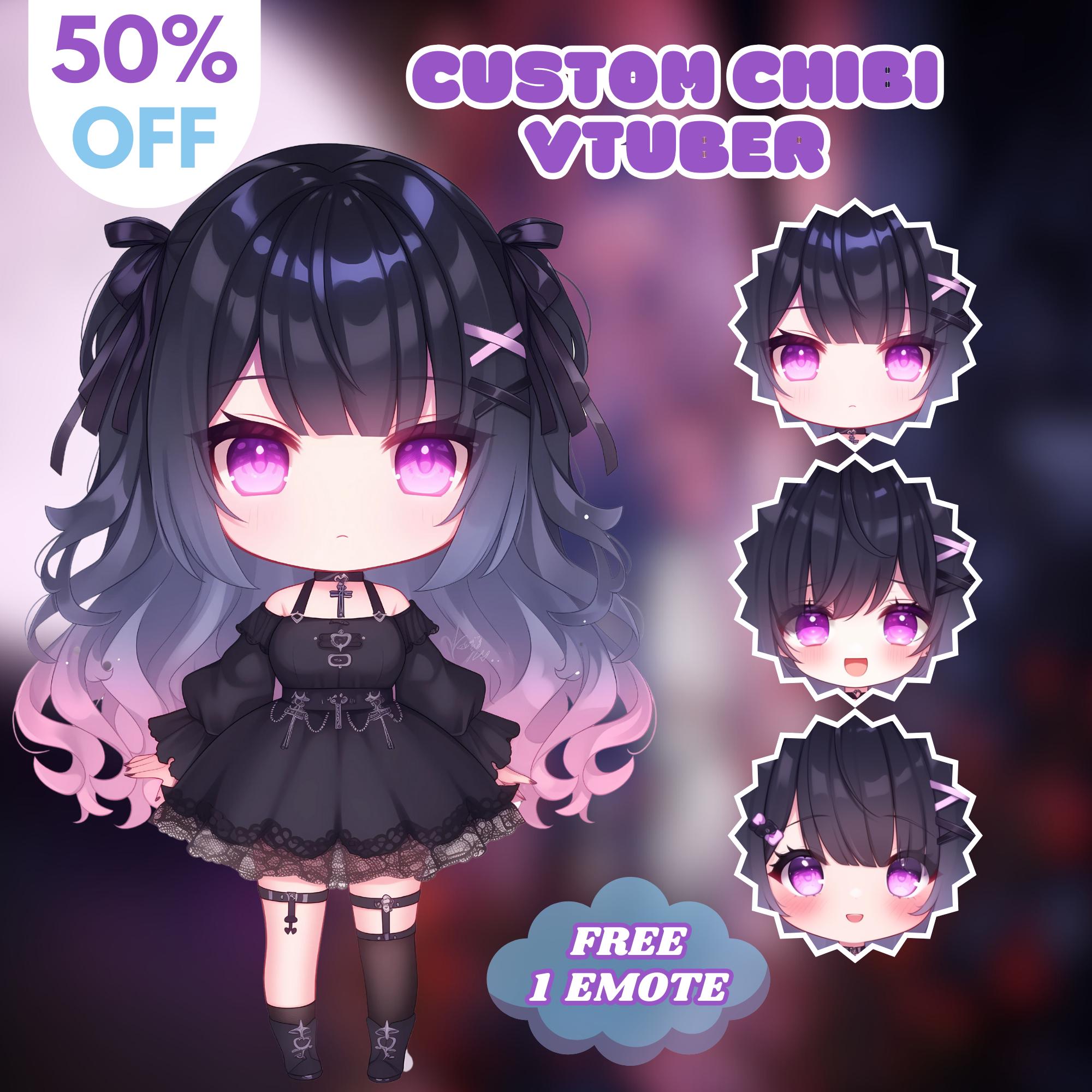 Custom Chibi Vtuber Model Chibi Vtuber, Pngtuber, Vtuber Assets, Live2d ...