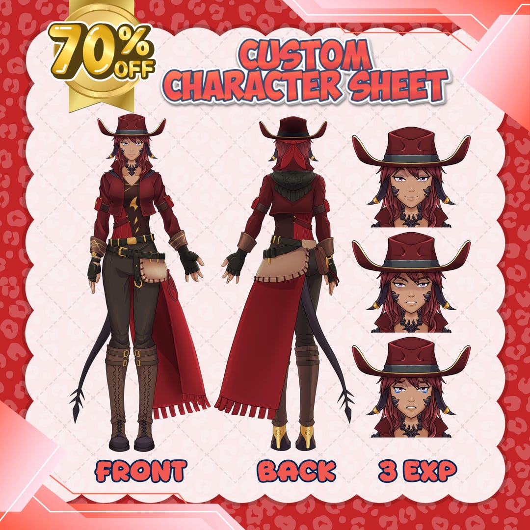 Personalized Character Sheet for Original Characters | Custom Anime ...