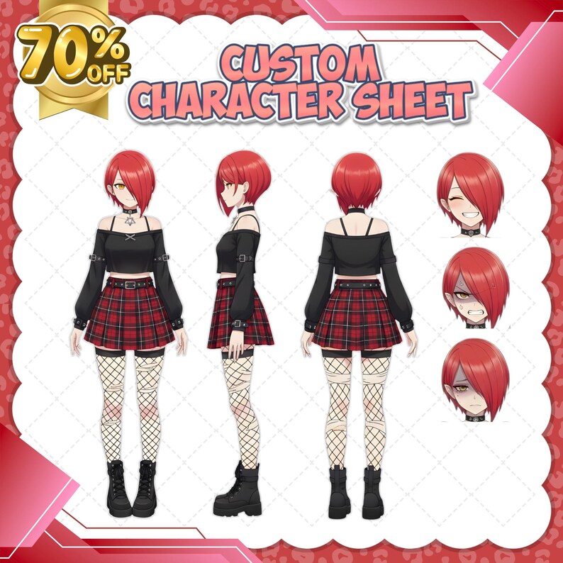 Personalized Character Sheet for Original Characters | Custom Anime ...