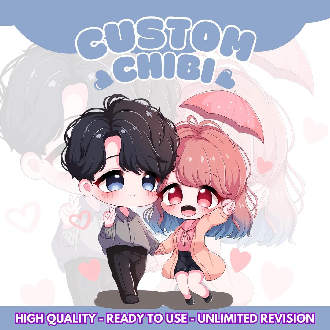 Custom Chibi, Kawaii Portrait, Couple Chibi, Chibi Character, Chibi ...
