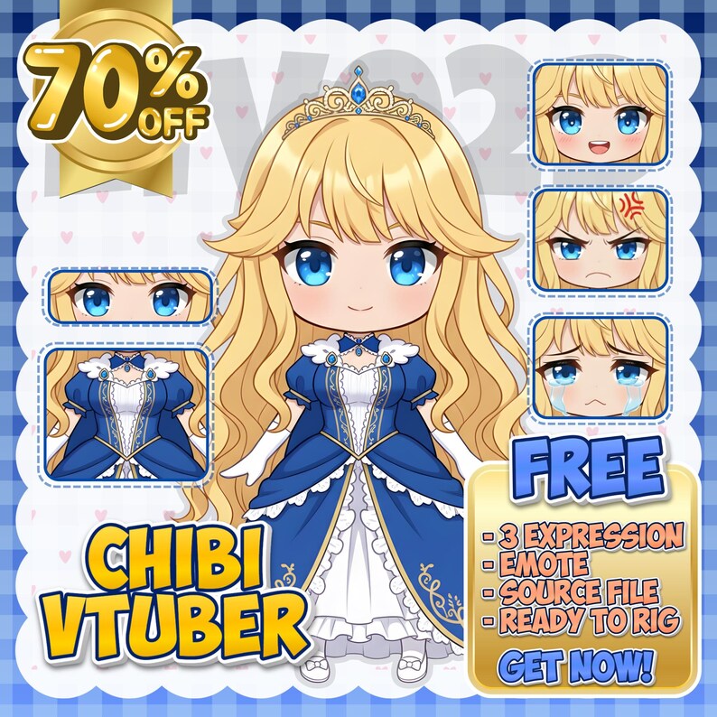 Custom Chibi Vtuber Design – Personalized Avatar for Streaming, Virtual ...