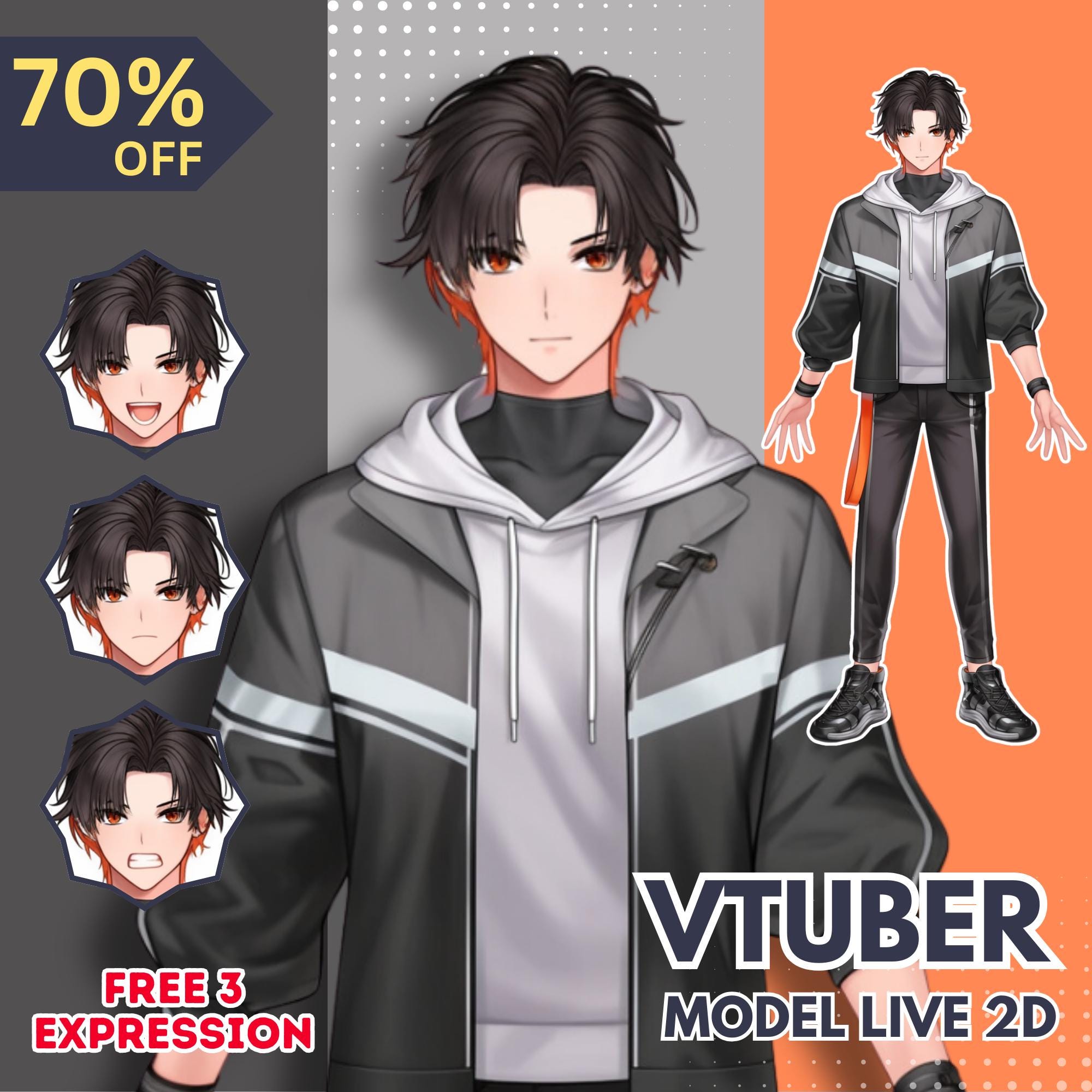 Custom Vtuber Model Live2d, Vtuber Male, Vtuber Commission, Vtuber ...