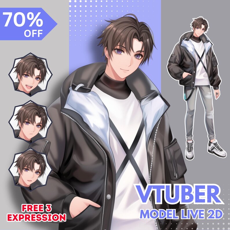 Custom Vtuber Model Live2d, Vtuber Male, Vtuber Commission, Vtuber ...