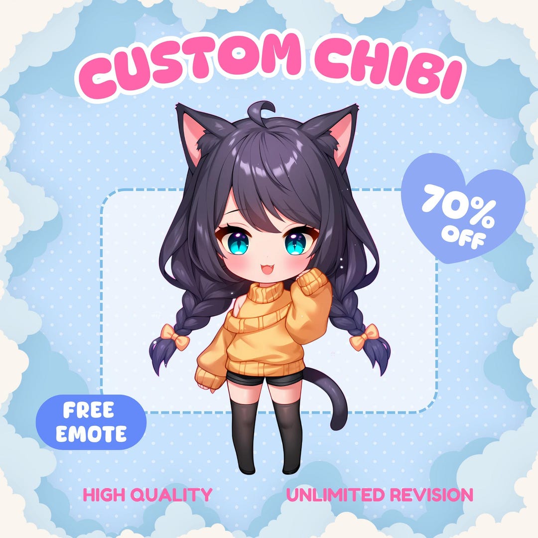 CUSTOM CHIBI CHARACTER, Chibi Anime Style, Custom Chibi Commission ...