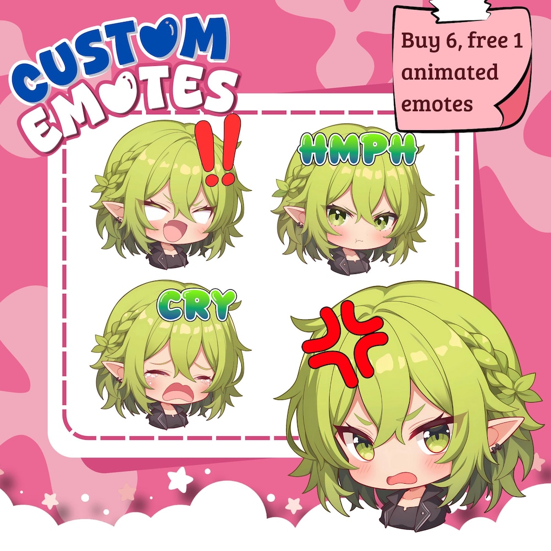 Custom Twitch Emotes Set - Emoticons for Streamers (anime/chibi Style ...