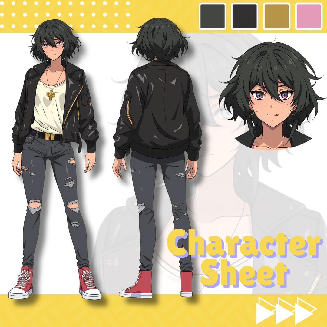 Character Reference Sheet, Reference Sheet Commission, Anime Design, Oc ...