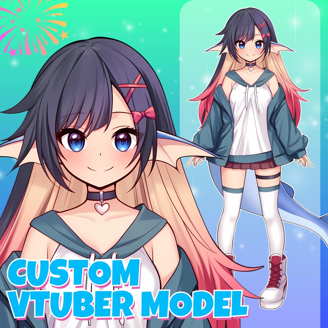 Modelo Vtuber personalizado, modelo Live2D, diseño Vtuber, comisión ...