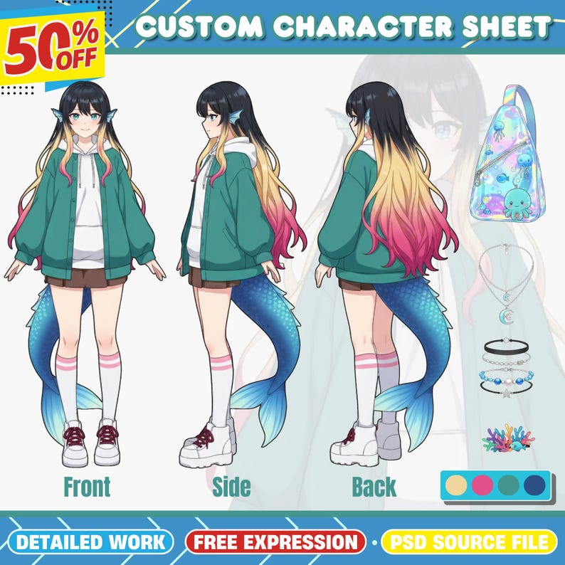 Custom Character Sheet for OC & Fursona | Clean, Professional Reference ...